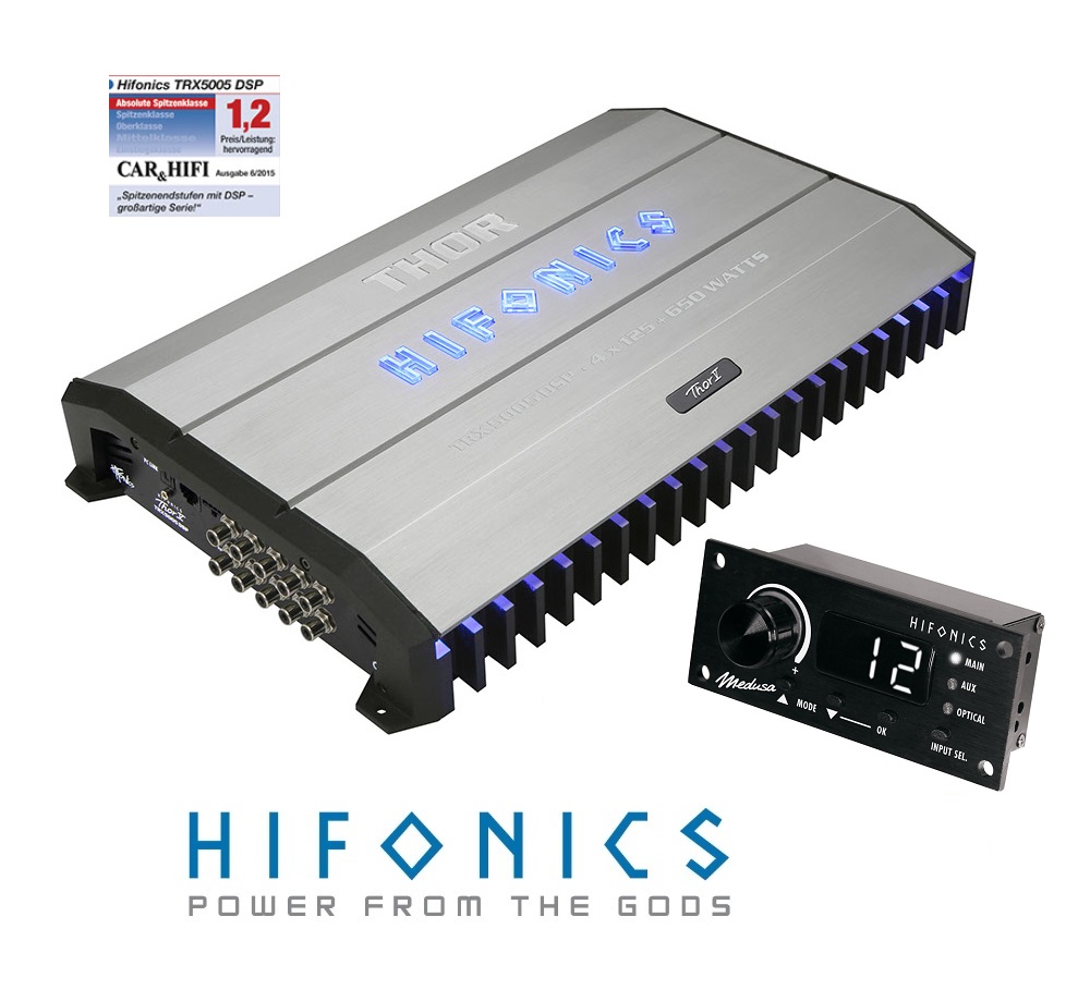 HIFONICS TRX-5005DSP 5-Kanal DSP Prozessor Verstärker mit Fernbedienung